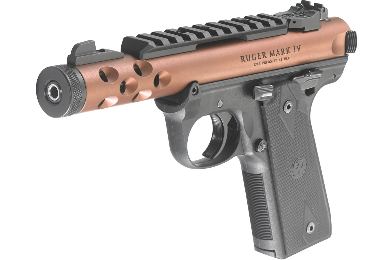 Ruger Mark IV 22 45 Lite 22LR Bronze Anodized With Threaded Barrel Ruger Mark IV 22 45 Lite 22LR Bronze Anodized With Threaded Barrel