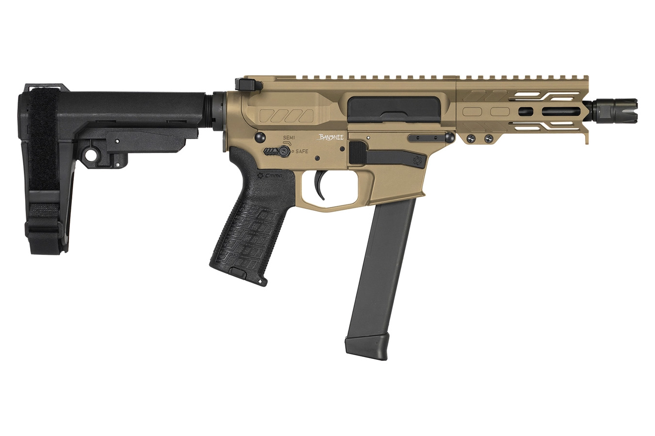 CMMG Banshee MKGS 9mm AR-15 Pistol with Coyote Tan Cerakote Finish ...