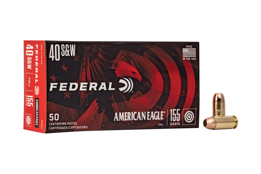 Federal 40 S&W 155 gr FMJ American Eagle 50/Box | Sportsman's Outdoor ...