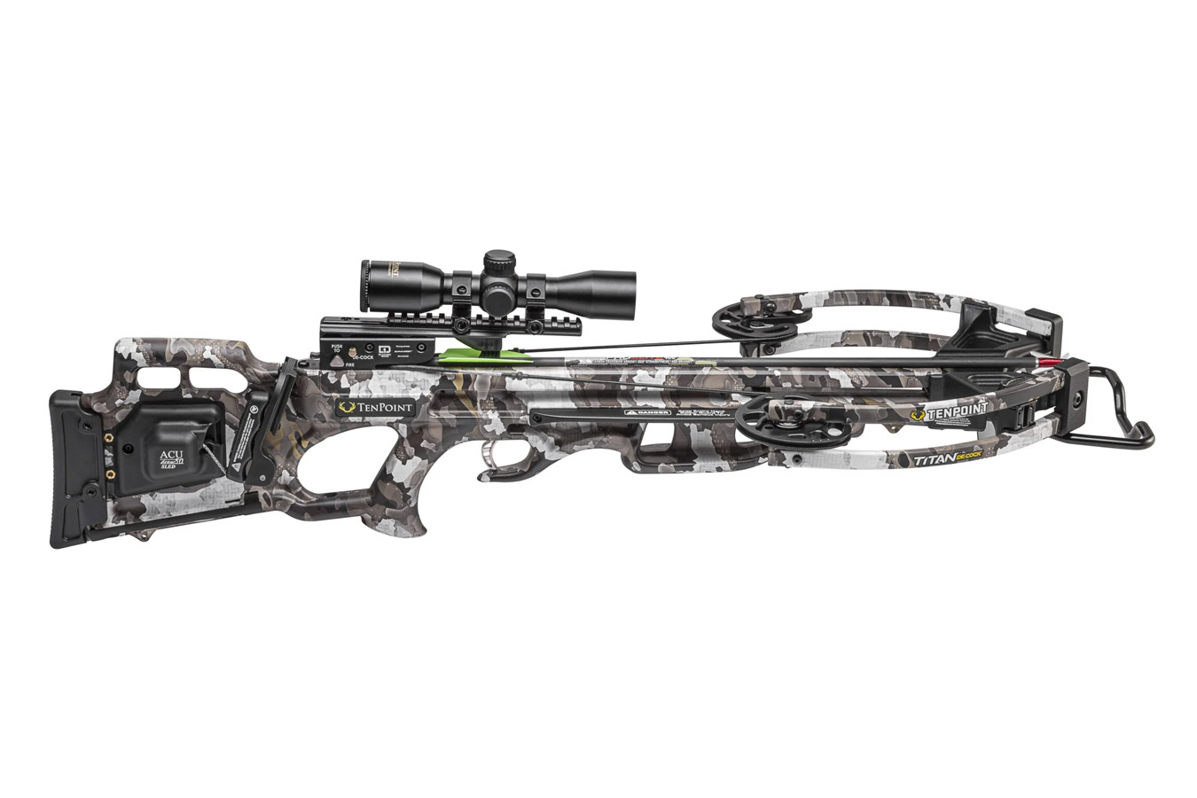 Ten Point Titan De-Cock Crossbow with 3X Pro-View Scope and Acudraw 50 ...