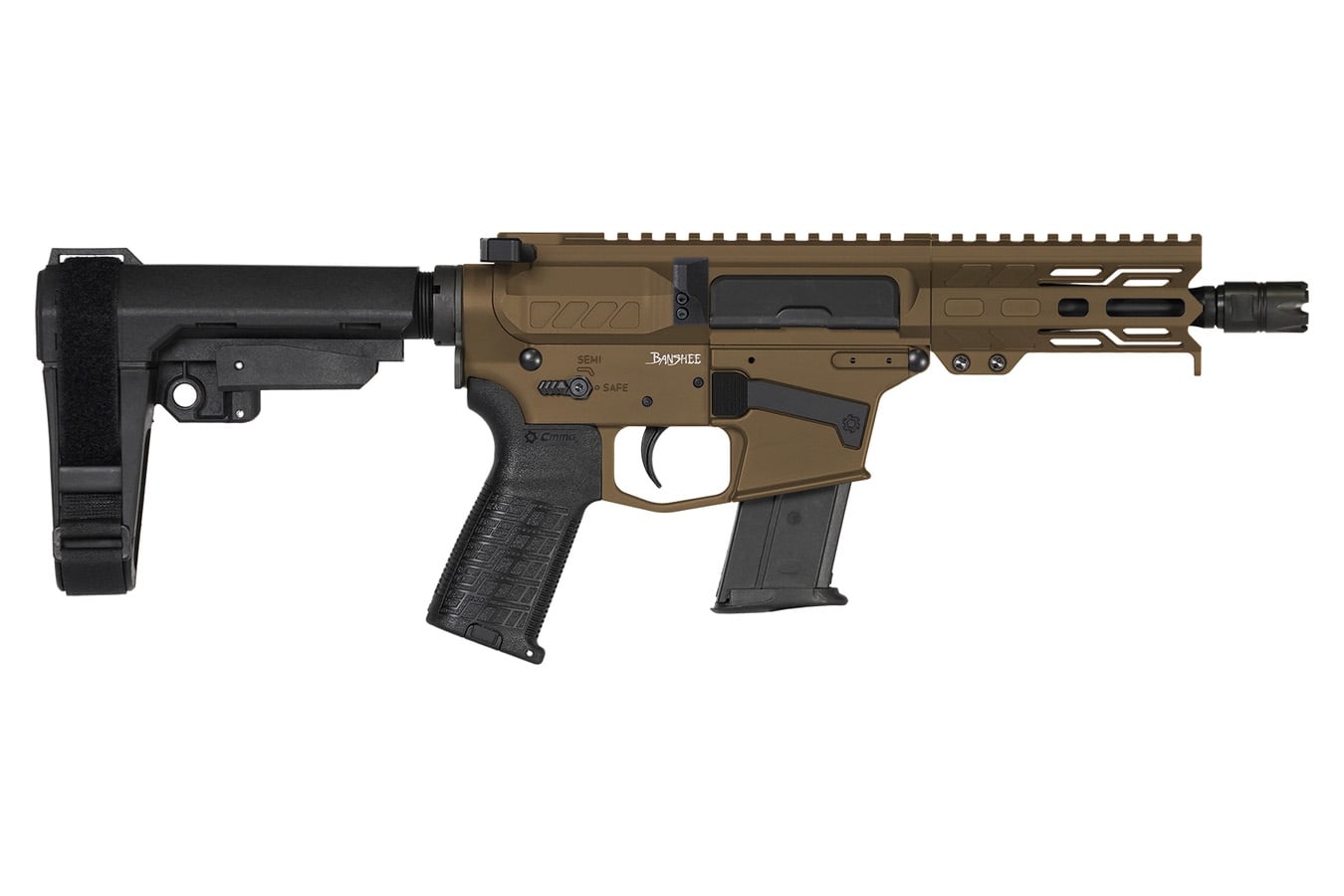 CMMG Banshee Mk57 5.7x28mm AR-15 Pistol with 5 Inch Barrel and Midnight ...