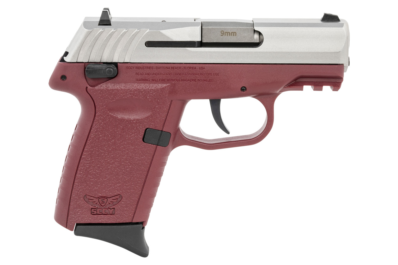 SCCY CPX-1 Gen3 9mm Pistol with Crimson Red Polymer Frame and Stainless ...