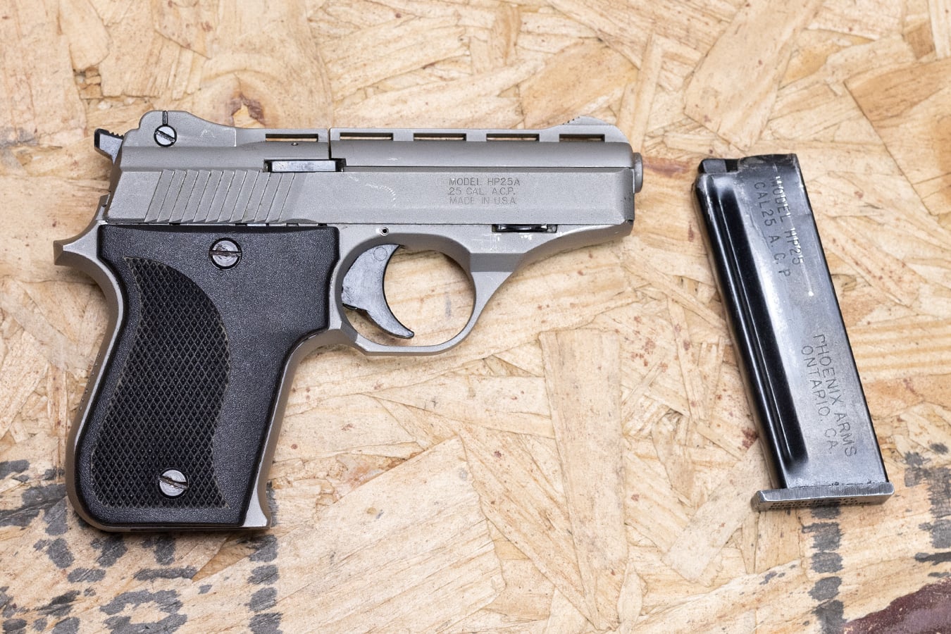 Phoenix Arms HP25A 25ACP Police Trade-In Pistol Nickel Finish ...