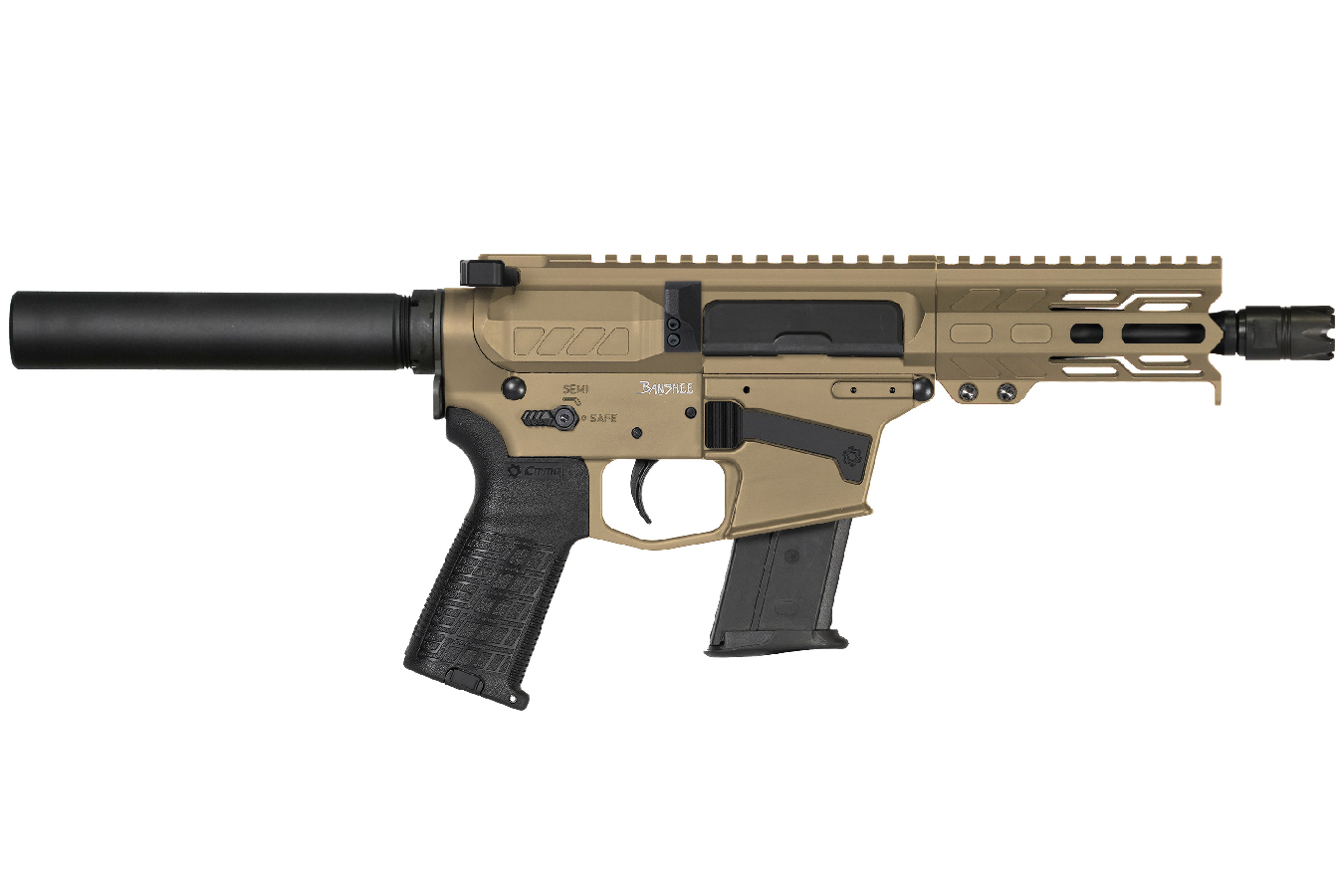CMMG Banshee Mk57 5.7x28mm AR-15 Pistol with 5 Inch Barrel and Coyote ...