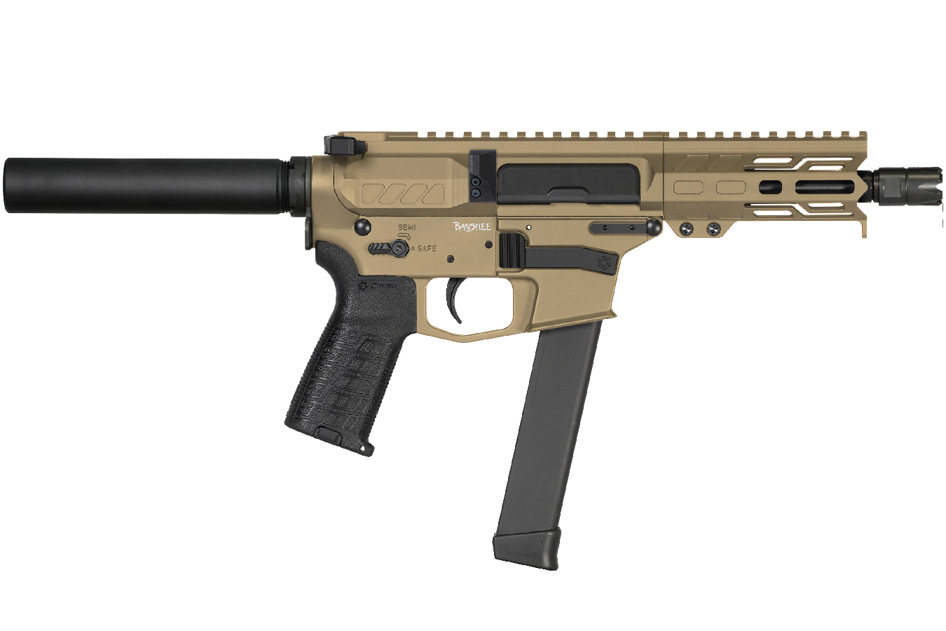 CMMG Banshee MKGS 9mm AR-15 Pistol with Coyote Tan Cerakote Finish ...