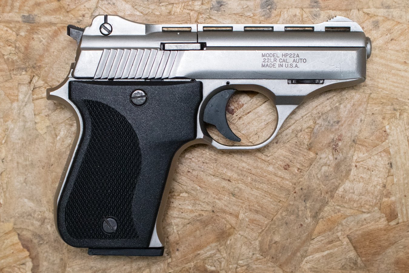 Phoenix Arms HP22A 22LR Police Trade-In Pistol with Nickel Finish ... Phoenix Arms HP22A 22LR Police Trade-In Pistol with Nickel Finish ...