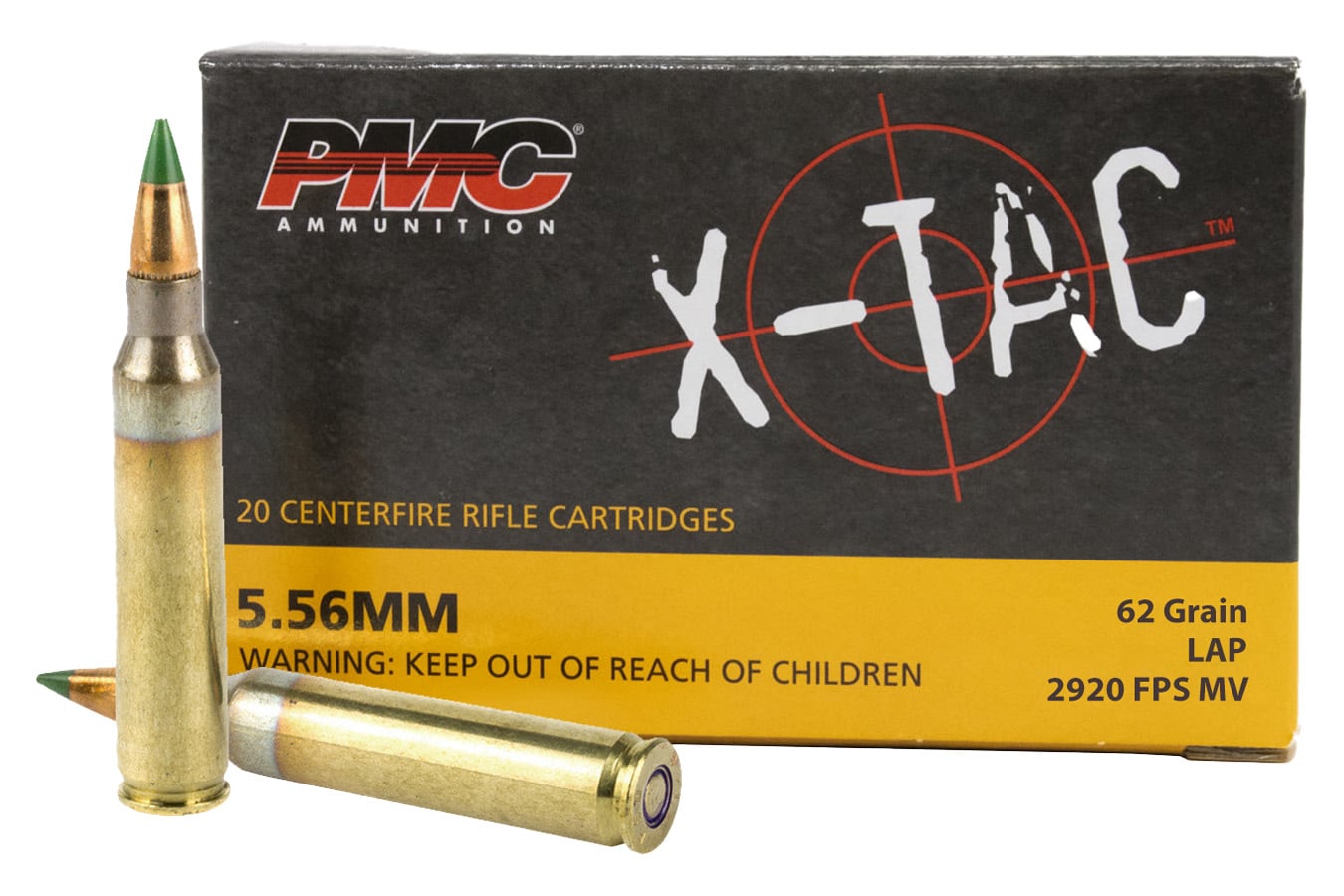 PMC X-TAC 5.56mm NATO 62 gr M855 Green-Tip 20/Box | Sportsman's Outdoor Superstore