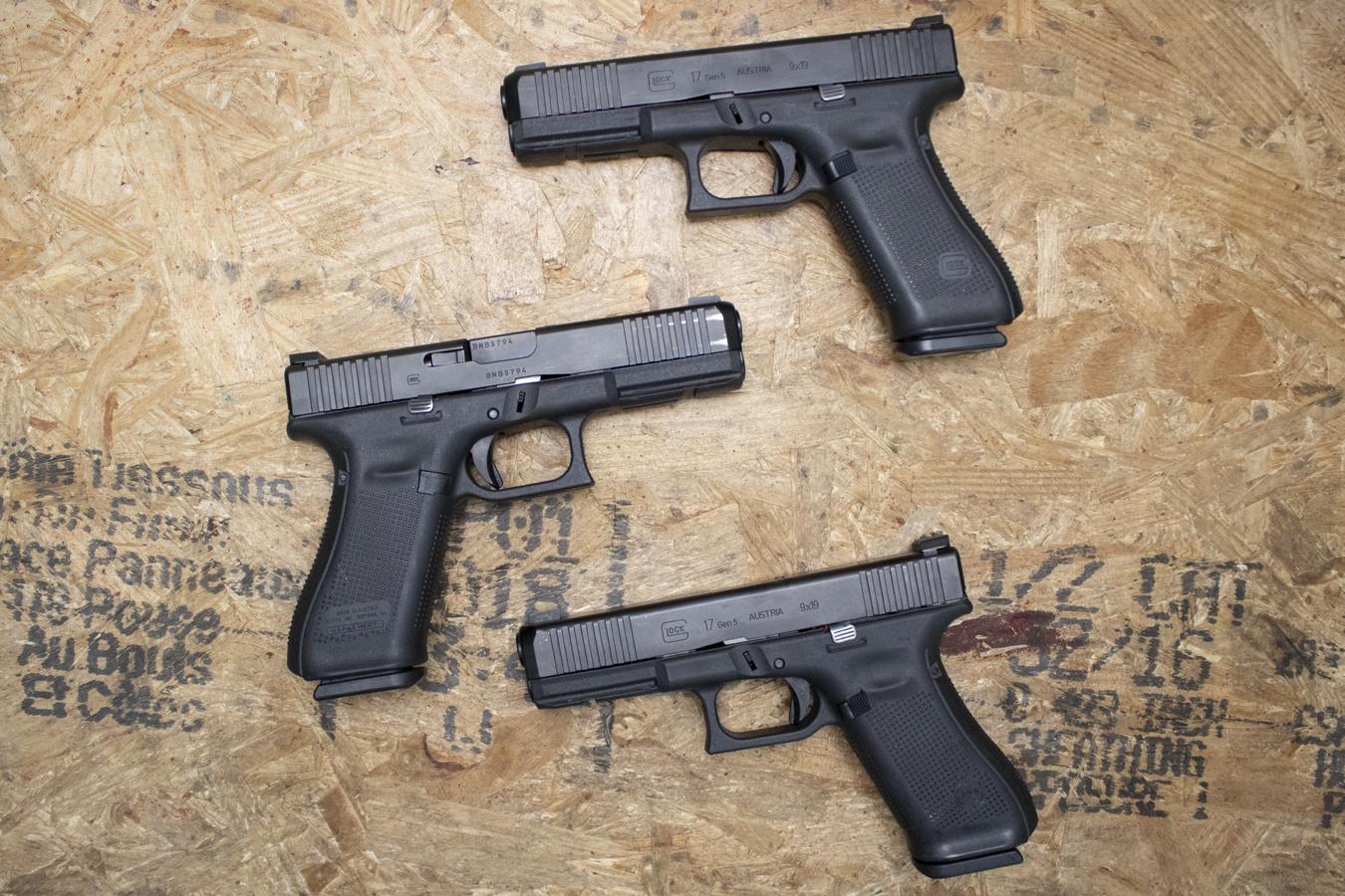 Glock 17 Gen5 9mm Police Trade-In Pistols with Night Sights and Front ...