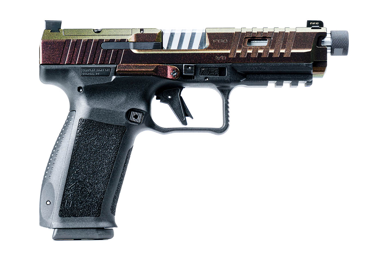 Canik METE Pro Full-Size 9mm Optic Ready Pistol with Fluted Threaded Barrel and Razorback Slide ...