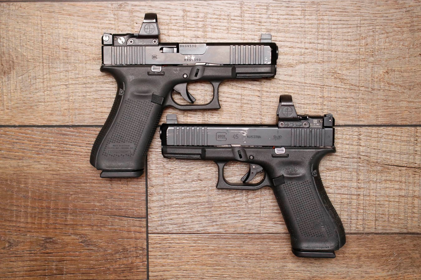 Glock 45 9mm Police Trade-In Pistol with Night Sights and Leupold Delta ...