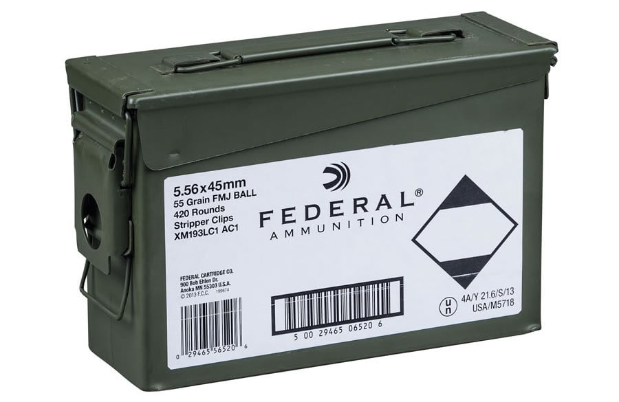 Federal XM193 5.56 55gr FMJ with Ammo Can 420 Rounds | Sportsman's ...