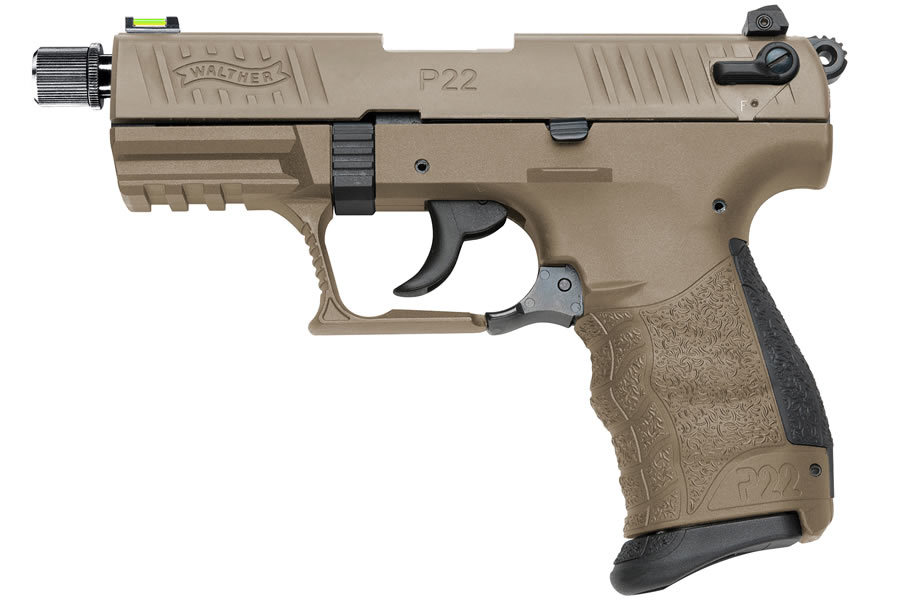 WALTHER P22 22LR FDE THREADED BARREL PISTOL Sportsman s Outdoor