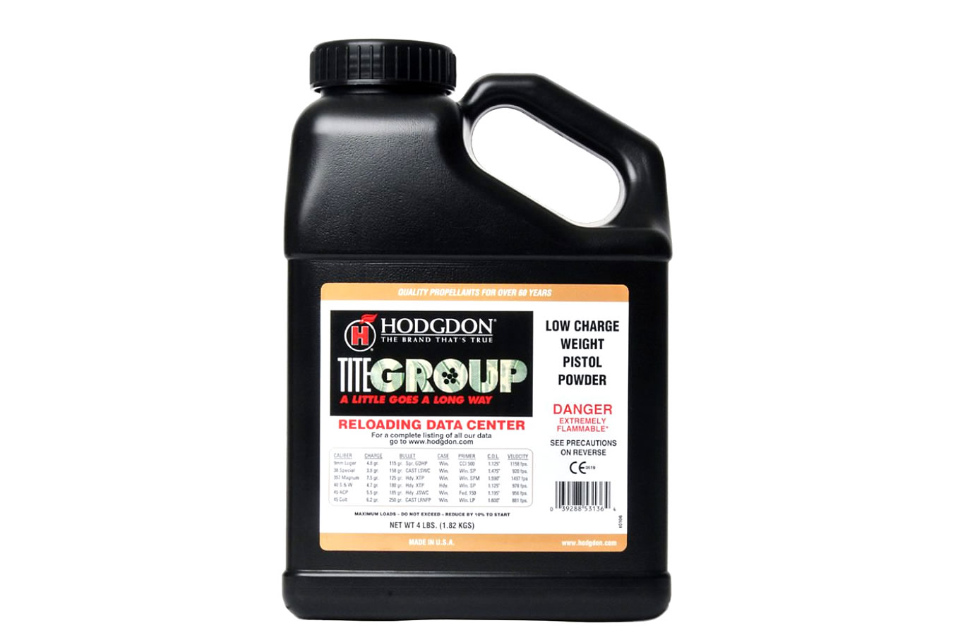 Hodgdon Powder TiteGroup Low Charge Weight Pistol Powder 4lb | Vance ...