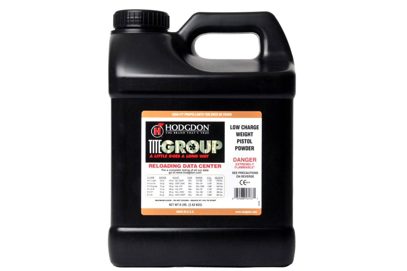 Hodgdon Powder TiteGroup Low Charge Weight Pistol Powder 8lb | Vance ...