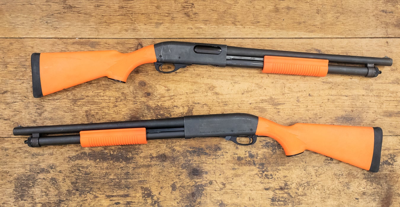 Remington 870 Tactical 12 Gauge Police Trade In Shotguns With Orange