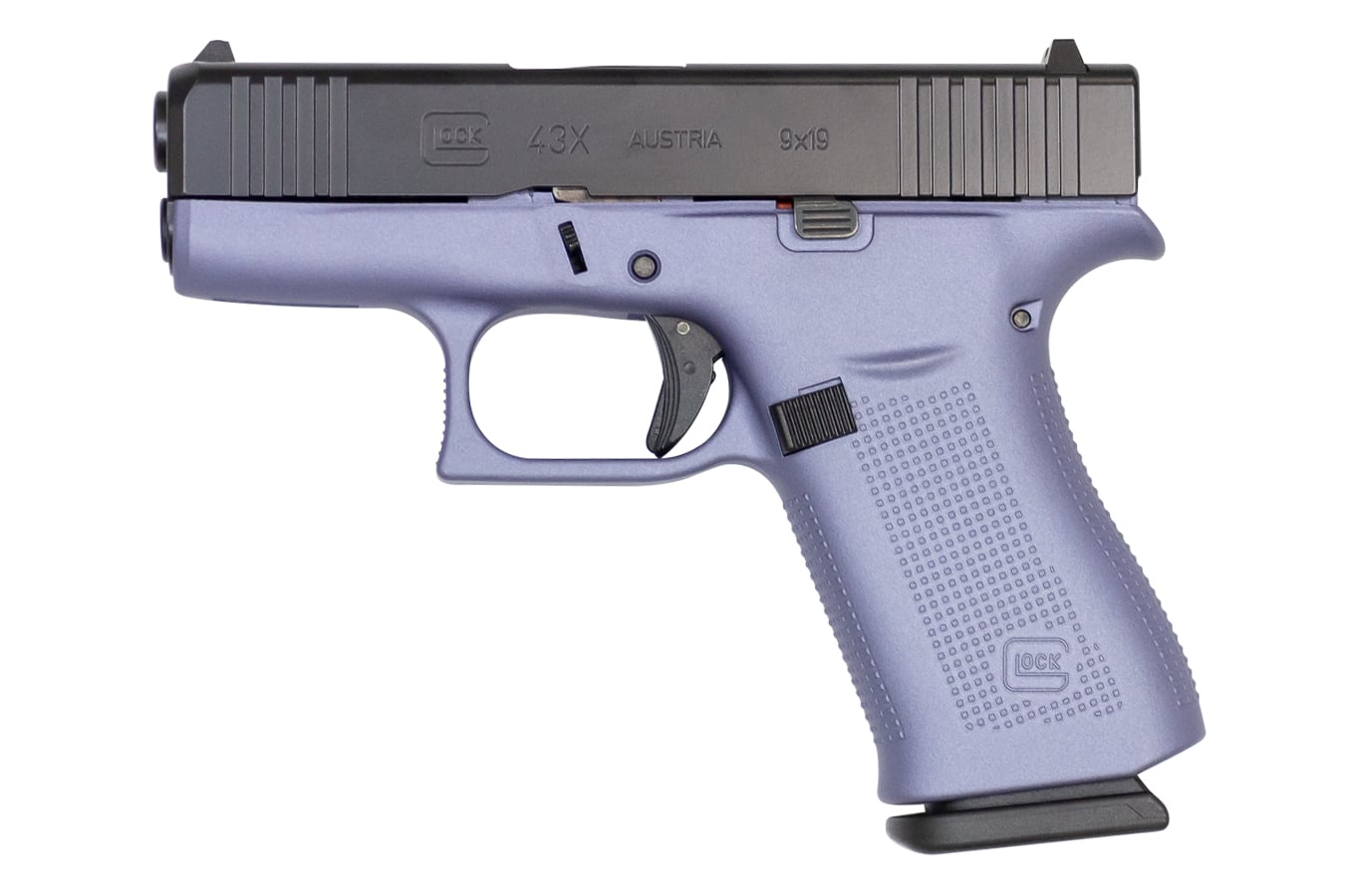 Glock 43X 9mm Subcompact Pistol with Cerakote Crushed Orchid Frame and ...