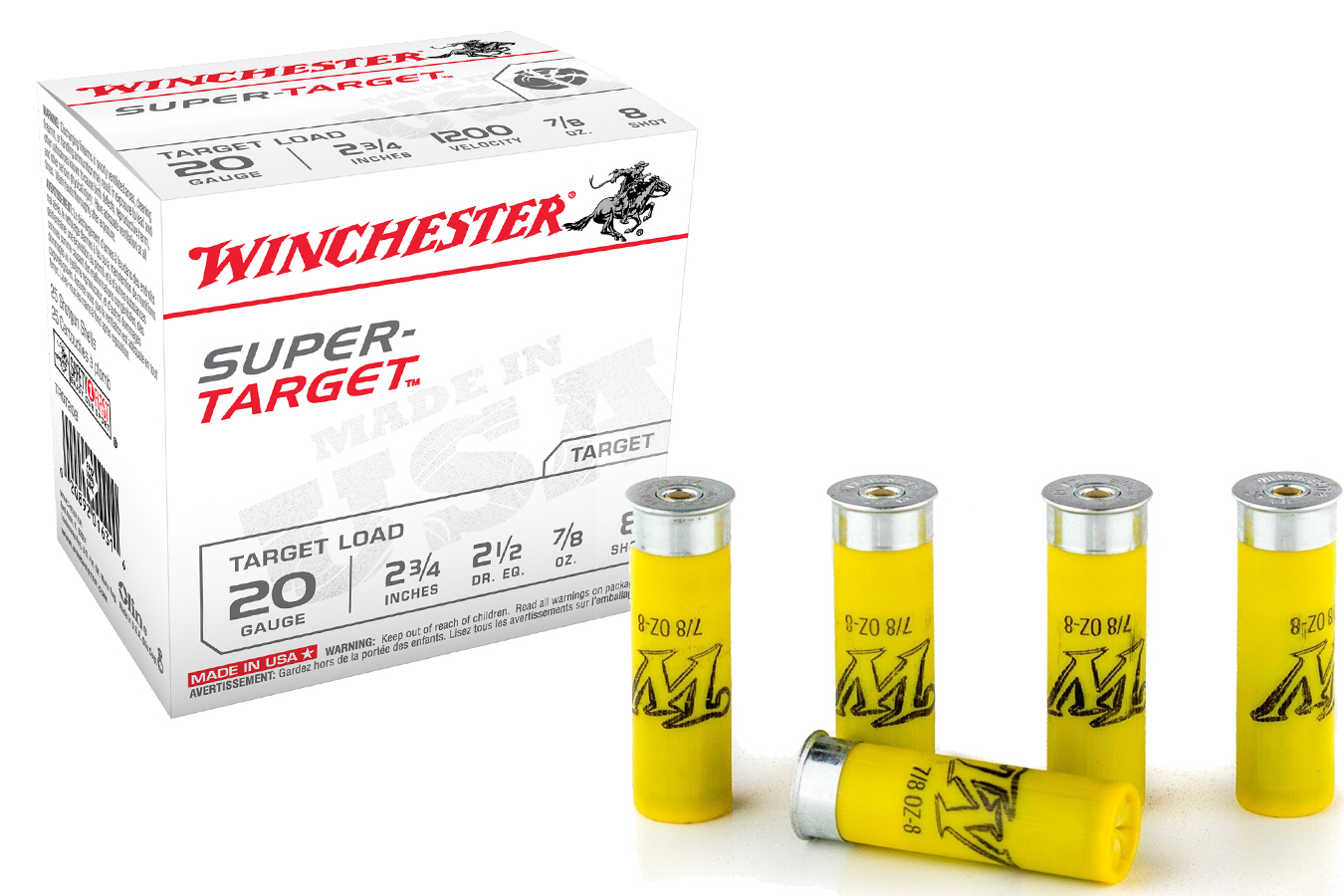 Winchester 20 Ga 2 3 4 Inch 7 8 Oz 8 Shot Super Target 25 Box Winchester 20 Ga 2 3 4 Inch 7 8 Oz 8 Shot Super Target 25 Box