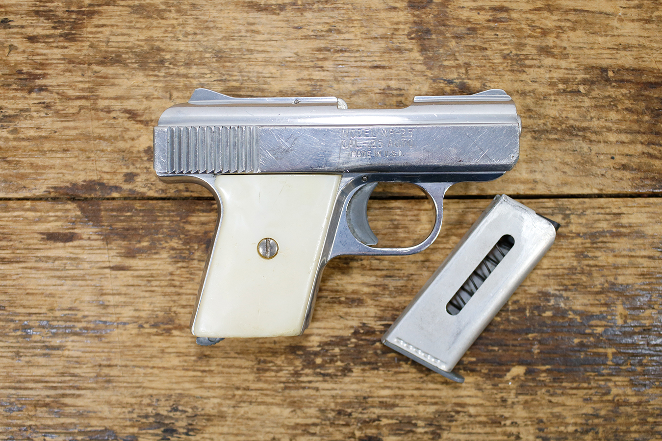 Raven Arms MP-25 25 Auto Police Trade-In Pistol White Grips | Sportsman ...