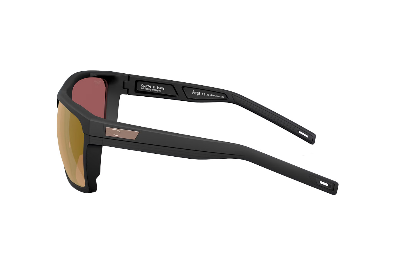Costa Del Mar Pargo Netplus Black Frame with Gold Mirror Polarized ...
