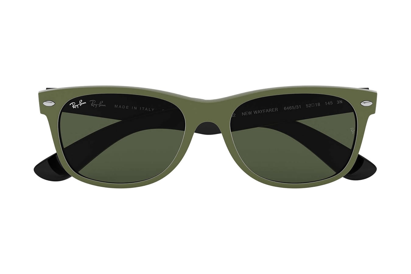 Ray-Ban Wayfarer Bicolor Military Green Frame with Green Lenses ...