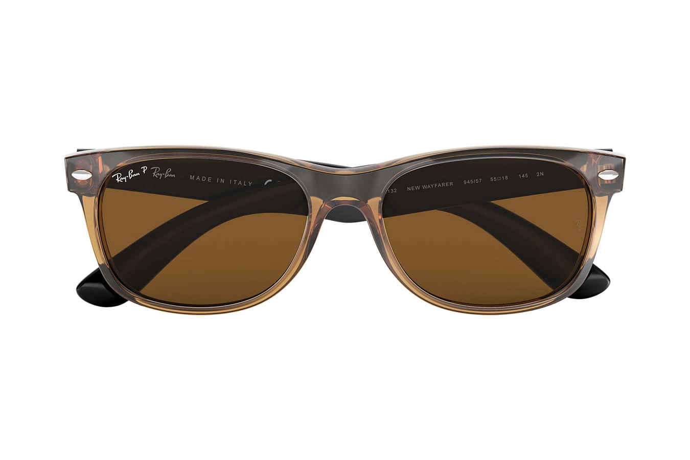 Shop Ray Ban New Wayfarer Bicolor with Gloss Honey Frame and Brown ...