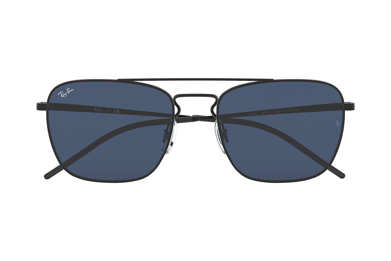 Ray-Ban RB3588 Black Frame with Blue Classes Lenses - Standard ...