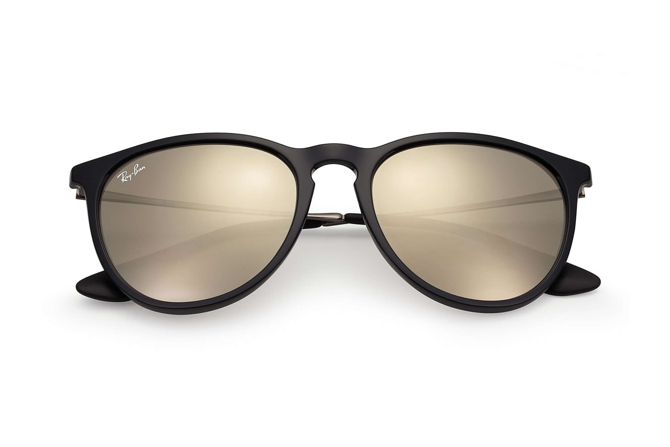 Ray-Ban Erika with Black/Gunmetal Frame and Gold Mirror Lenses ...