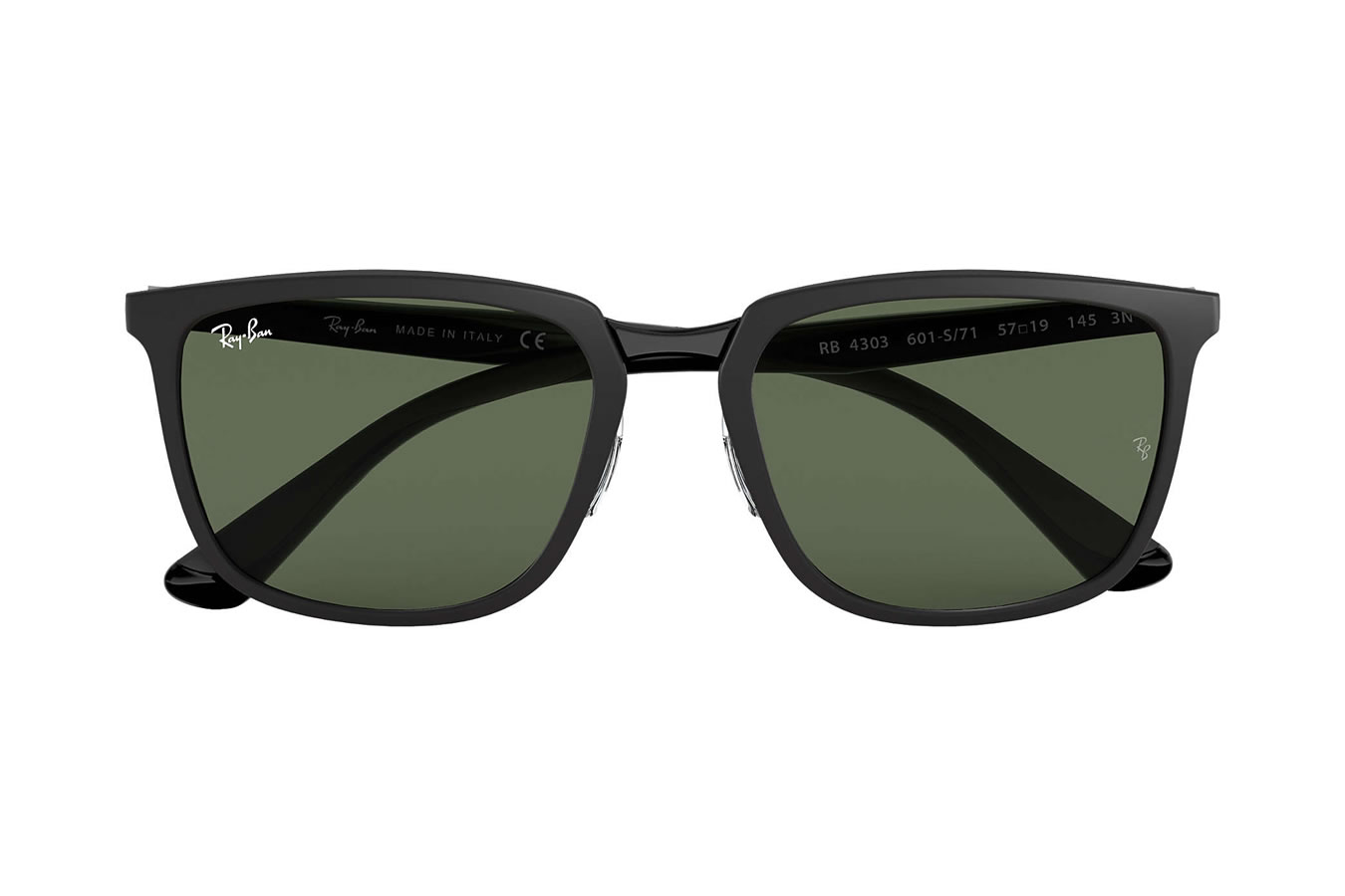 Ray-Ban RB4303 with Matte Black Frame and Green Classic Lenses ...