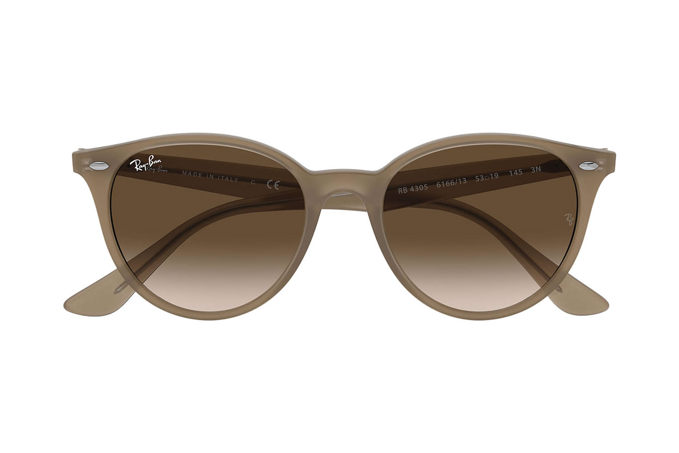 Ray-Ban RB4305 with Gloss Beige Frame and Brown Gradient Lenses ...