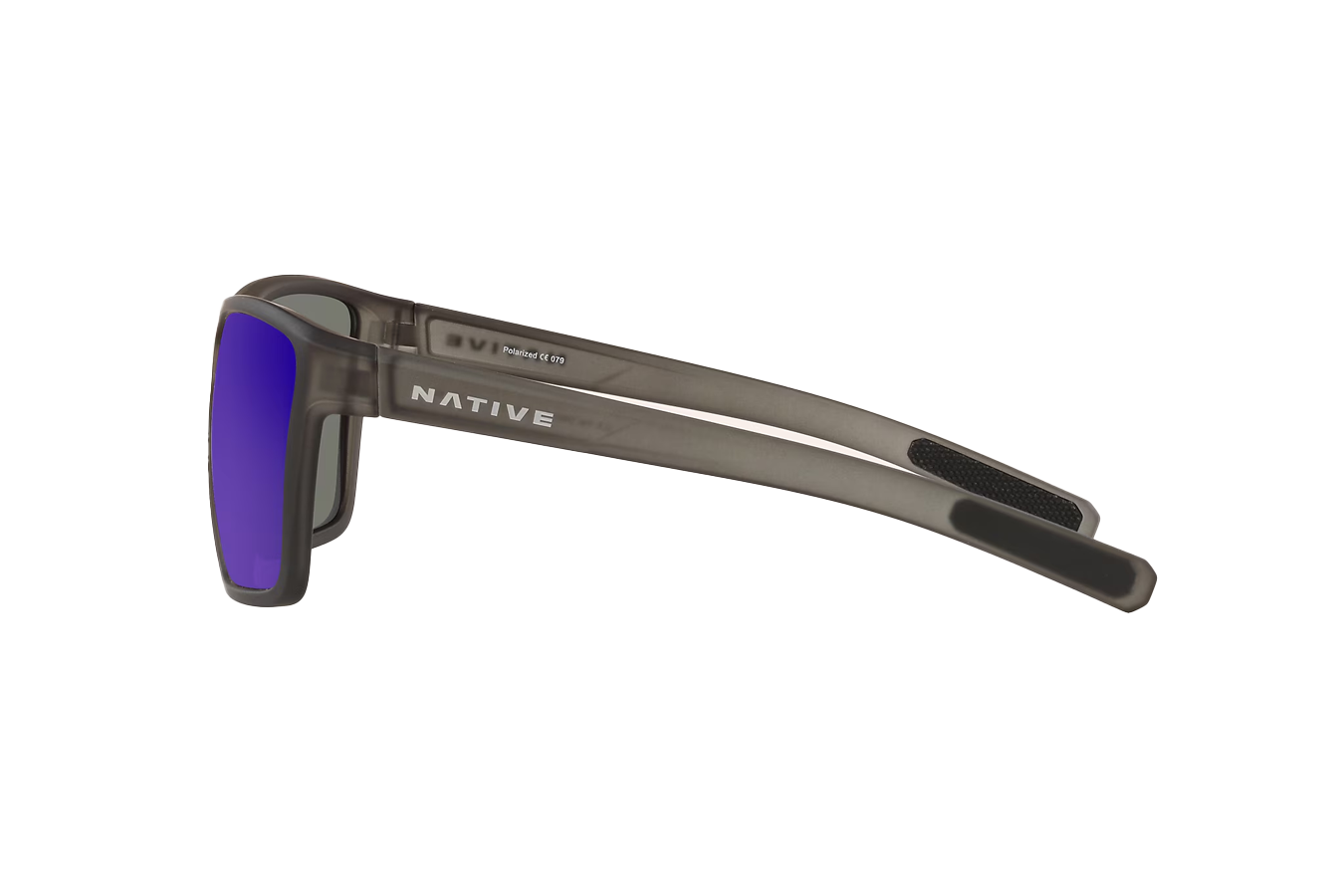 Native Eyewear Wells XL Smoke Crystal Frame with Blue Reflex Lenses ...
