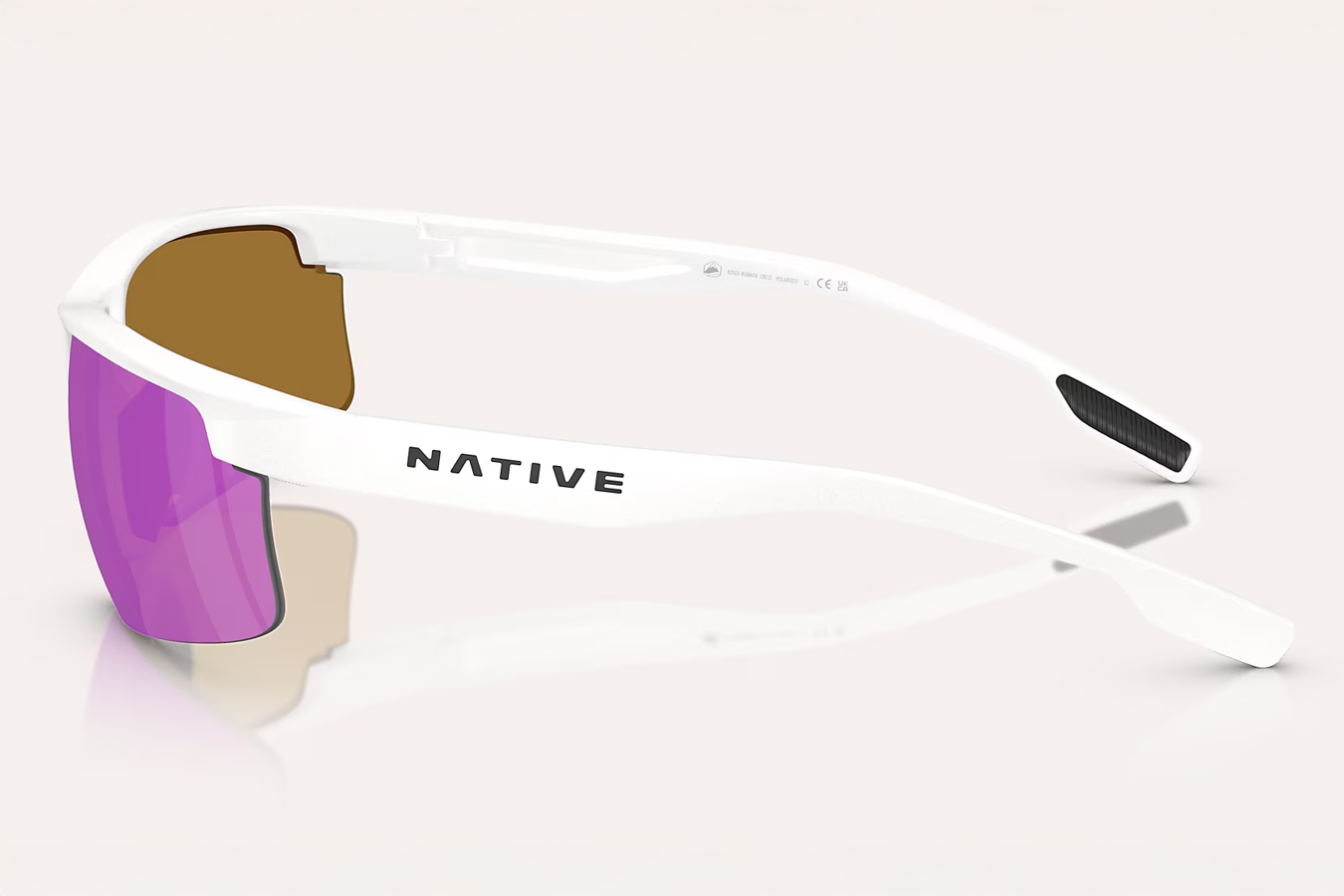 Native Eyewear Ridge-Runner Crest Satin Quartz Frame with Violet Reflex ...