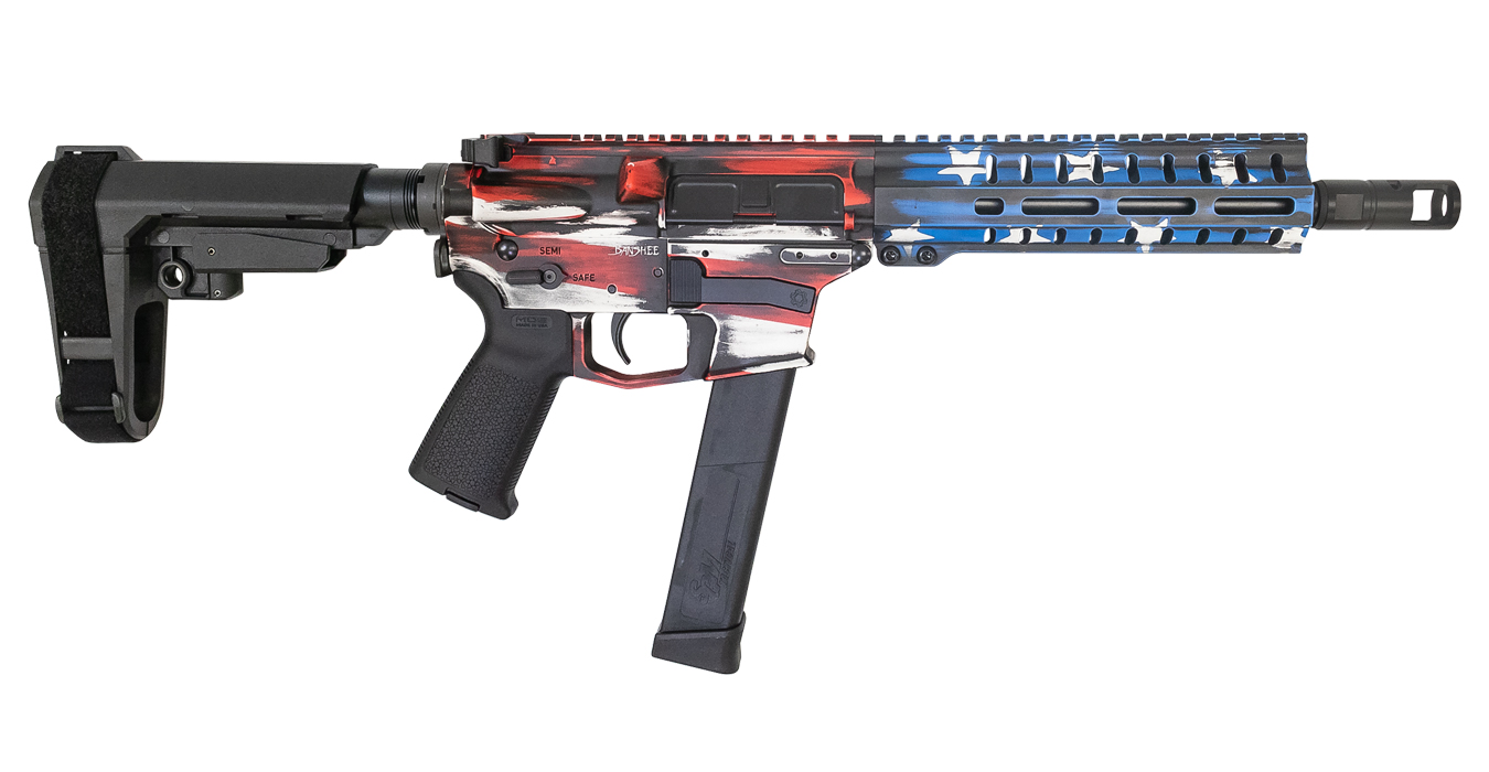 CMMG Banshee 300 Mk10 10mm Pistol with Battle Worn US Flag Cerakote ...