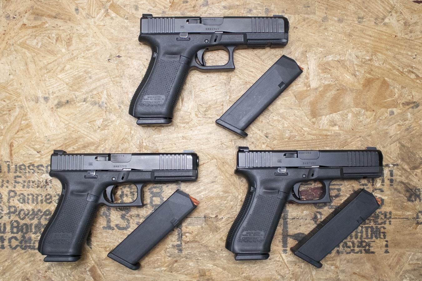 Glock 17 Gen5 9mm Police Trade-In Pistols with Night Sights and Front ...