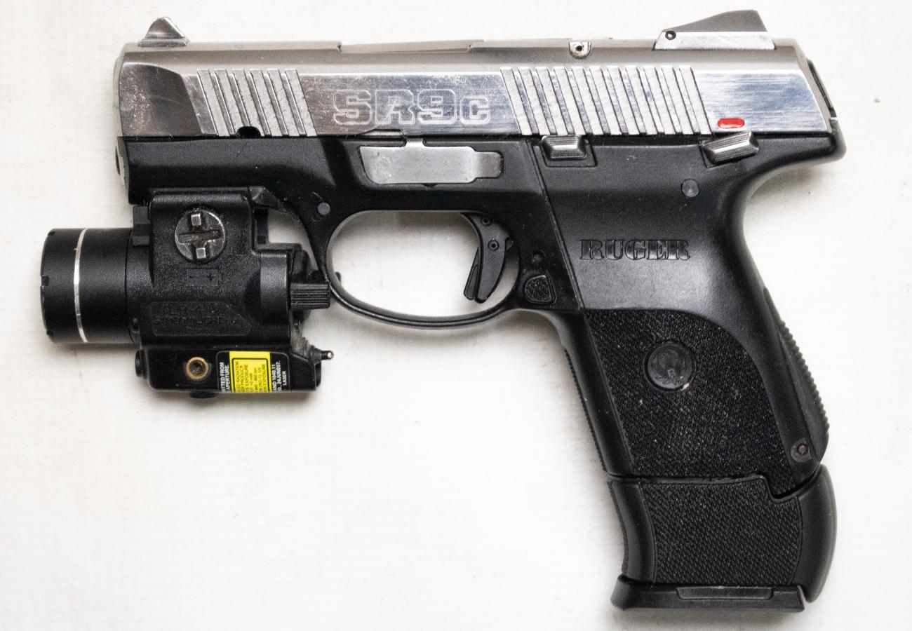Ruger SR9C 9mm Police Trade-In Semi-Auto Pistol with TLR-4 Weapon Light ...