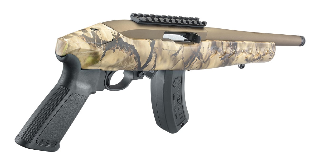 Ruger 22 Charger 22LR Rimfire Pistol with GoWild I-M Brush Camo Finish ...