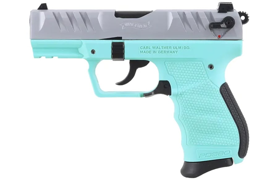 Walther PD380 380 ACP Pistol with Nickel Slide and Angel Blue Frame ...