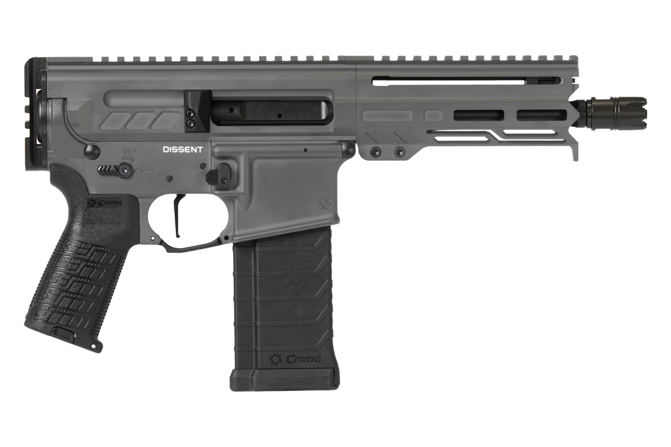 CMMG Dissent MK4 5.7x28mm AR Pistol with Tungsten Finish and 6.5 Inch ...
