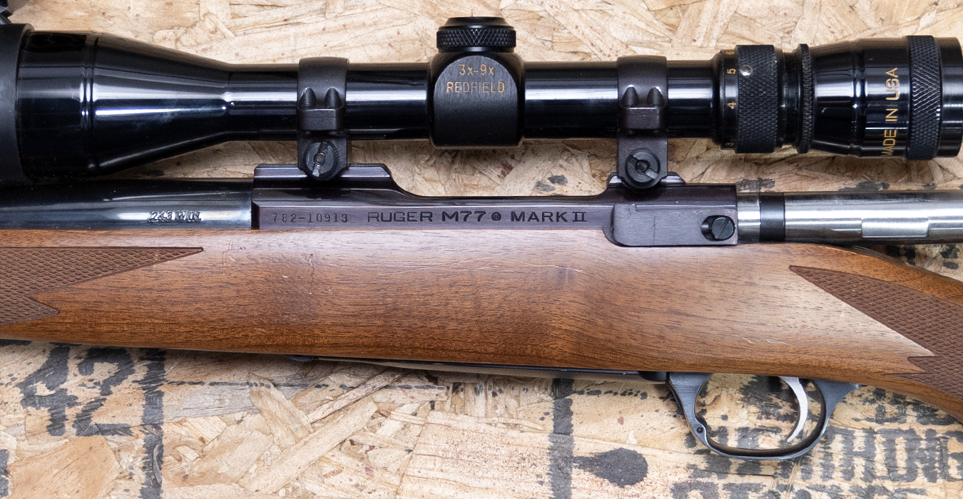 Ruger M77 Mark II 243 Win Police Trade In Rifle With Redfield Scope Ruger M77 Mark II 243 Win Police Trade In Rifle With Redfield Scope