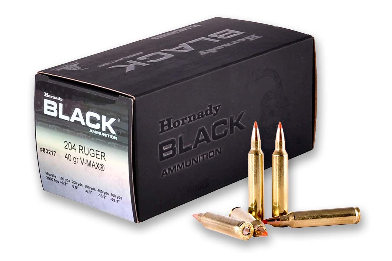 Hornady 83217 204 Ruger 40gr V-MAX Black 50/Box | Sportsman's Outdoor ...