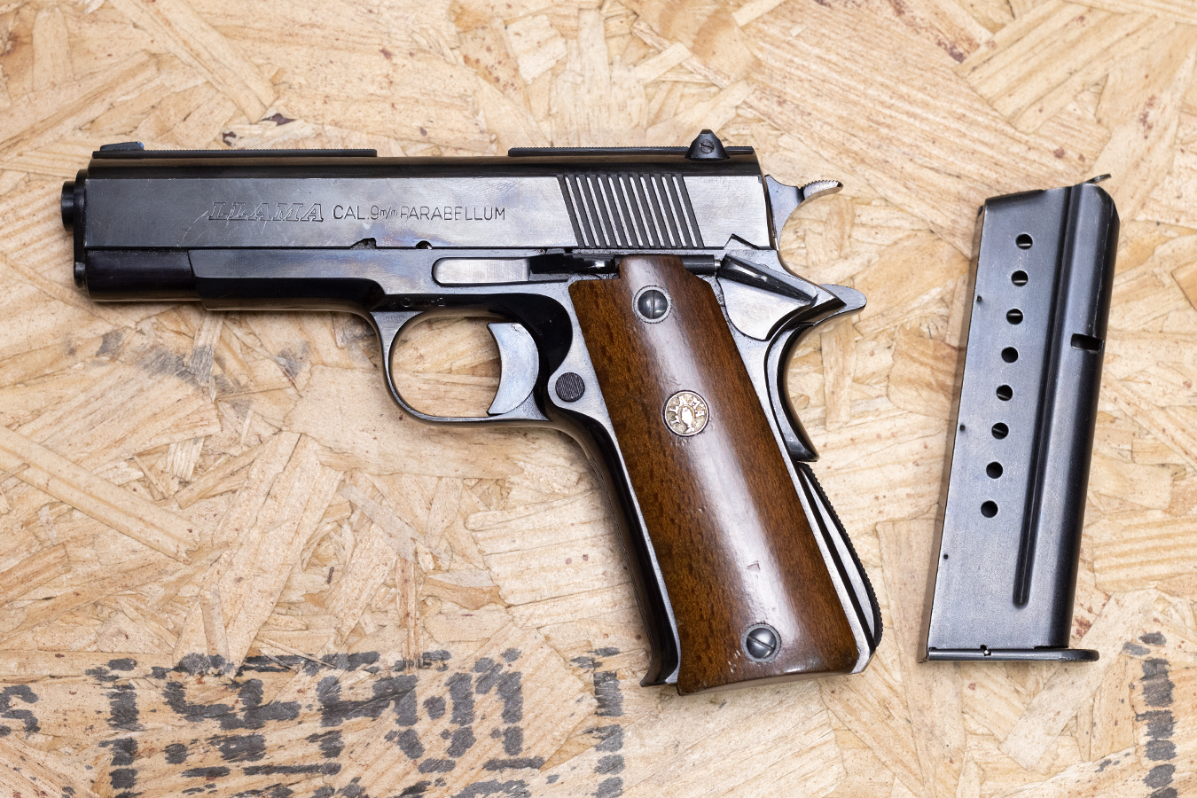 Llama 1911 9mm Police Trade-In Pistol with Wood Grips | Sportsman's ...