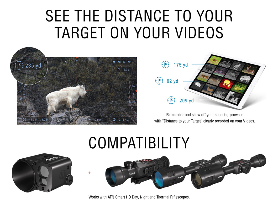 ATN ABL Smart Rangefinder, Laser range Finder 1000 m w/ Bluetooth ...