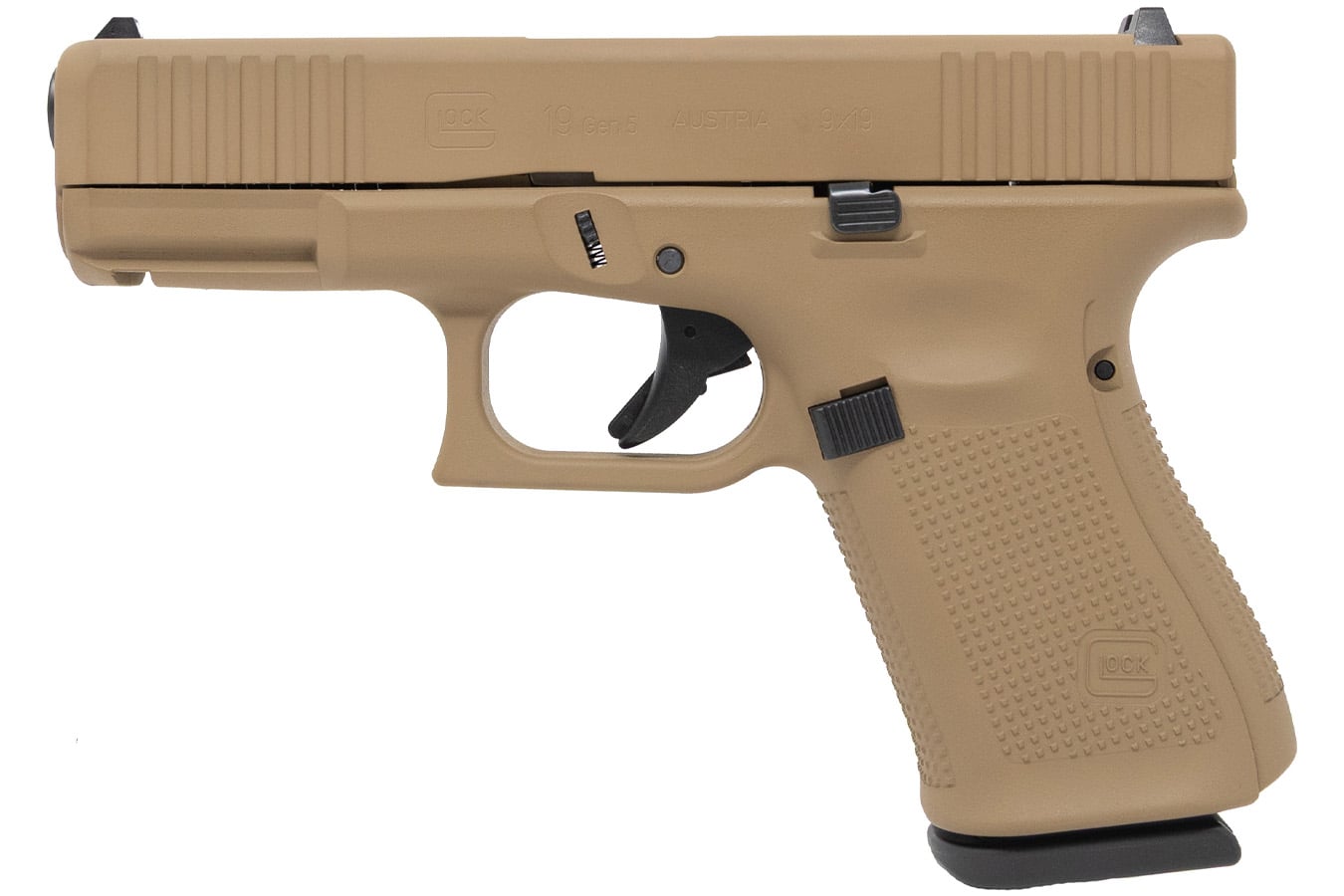 Glock 19 Gen5 9mm Pistol with Davidsons Dark Earth Cerakote Finish ...