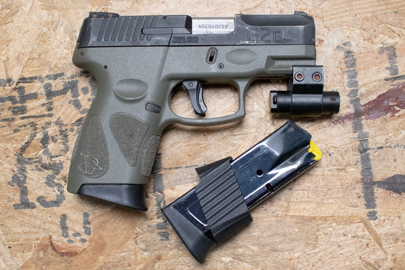Taurus G2C 9mm Police Trade-In Pistol with Green Frame and Laser ...