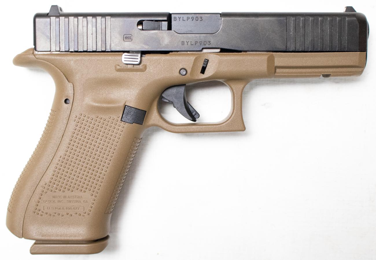 Glock 17 Gen5 9mm Police Trade-In Semi-Auto Pistol with FDE Frame ...