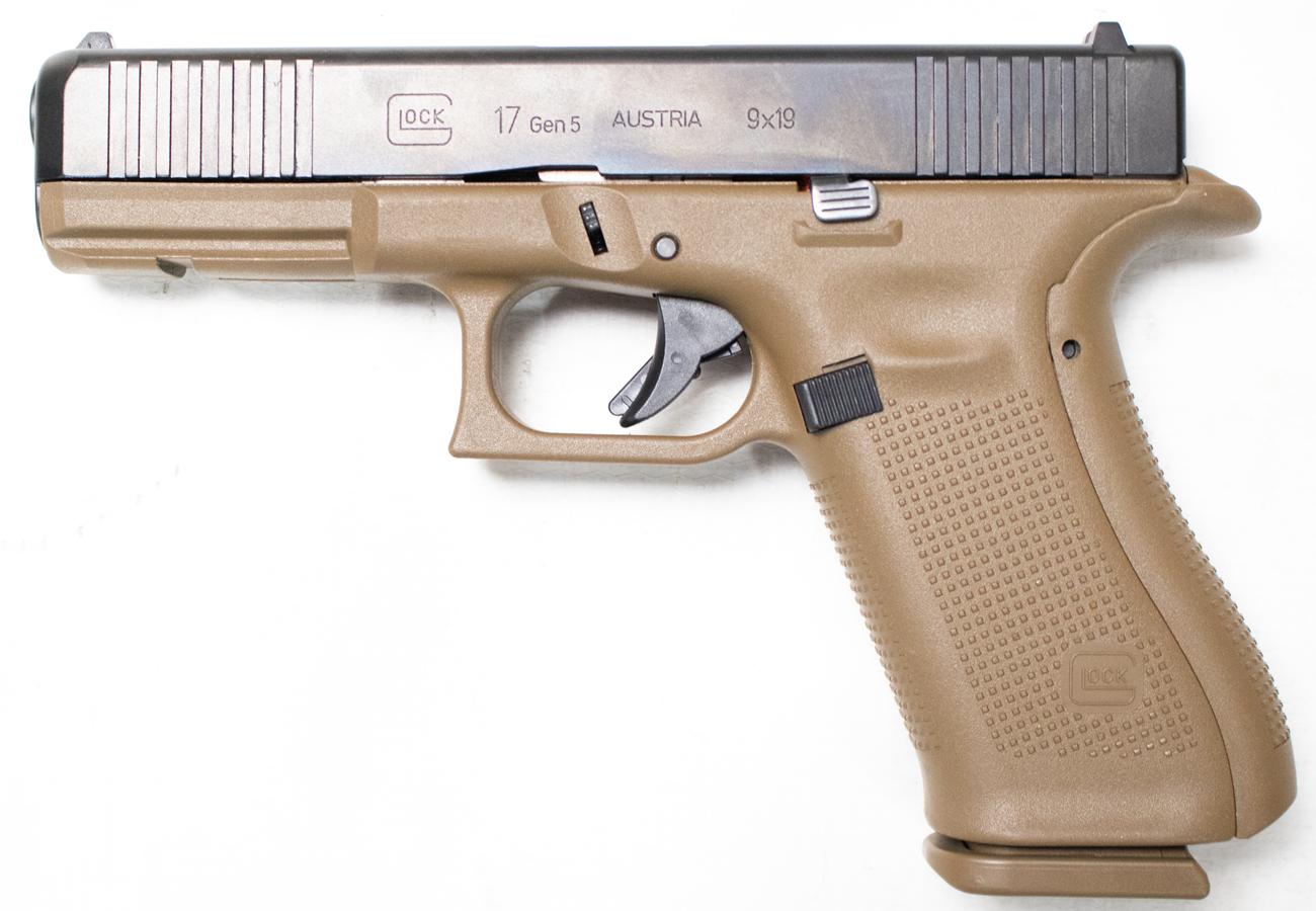Glock 17 Gen5 9mm Police Trade-In Semi-Auto Pistol with FDE Frame ...