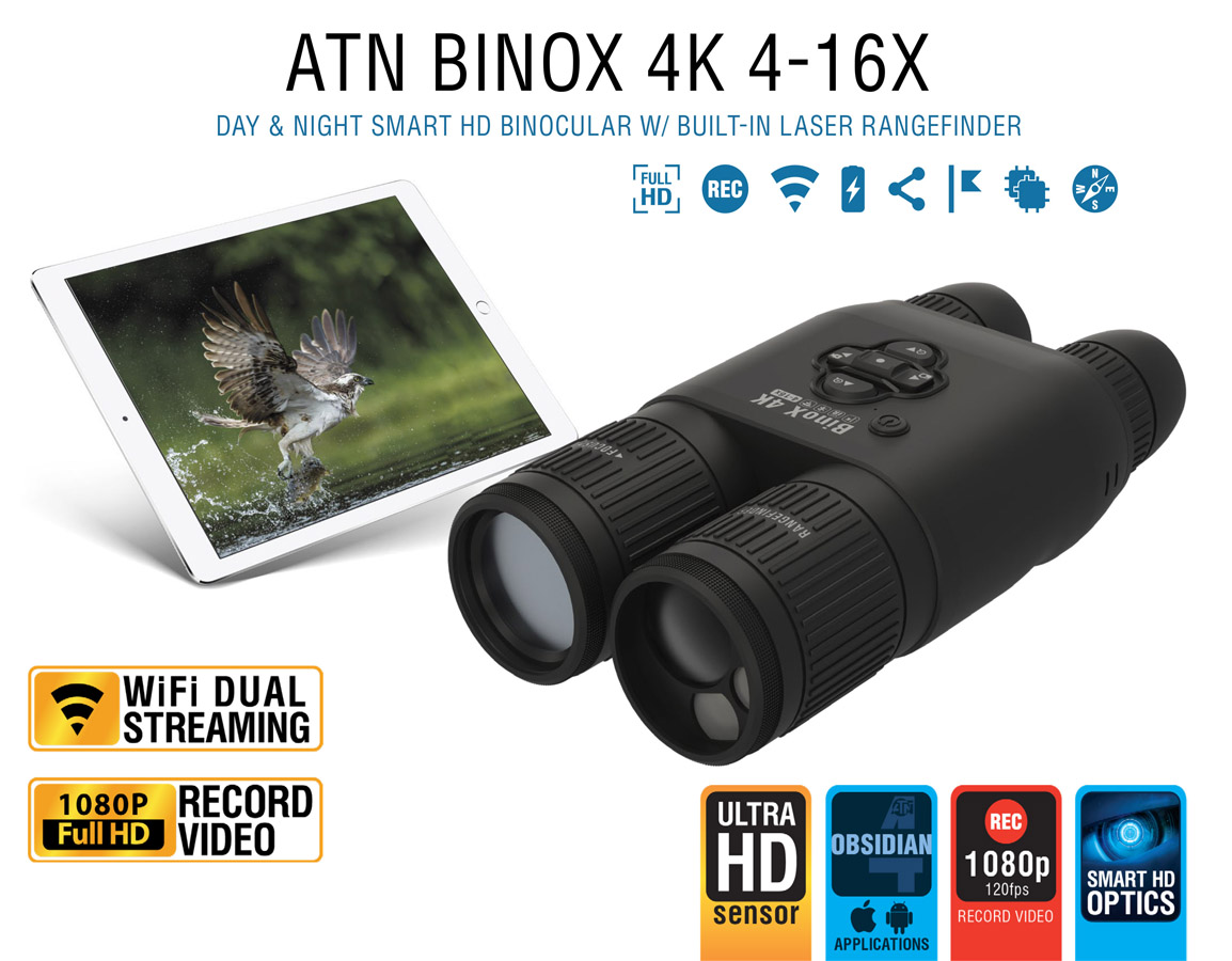 ATN BinoX 4x-16x Smart Day/Night 4K Resolution Binoculars with Laser ...