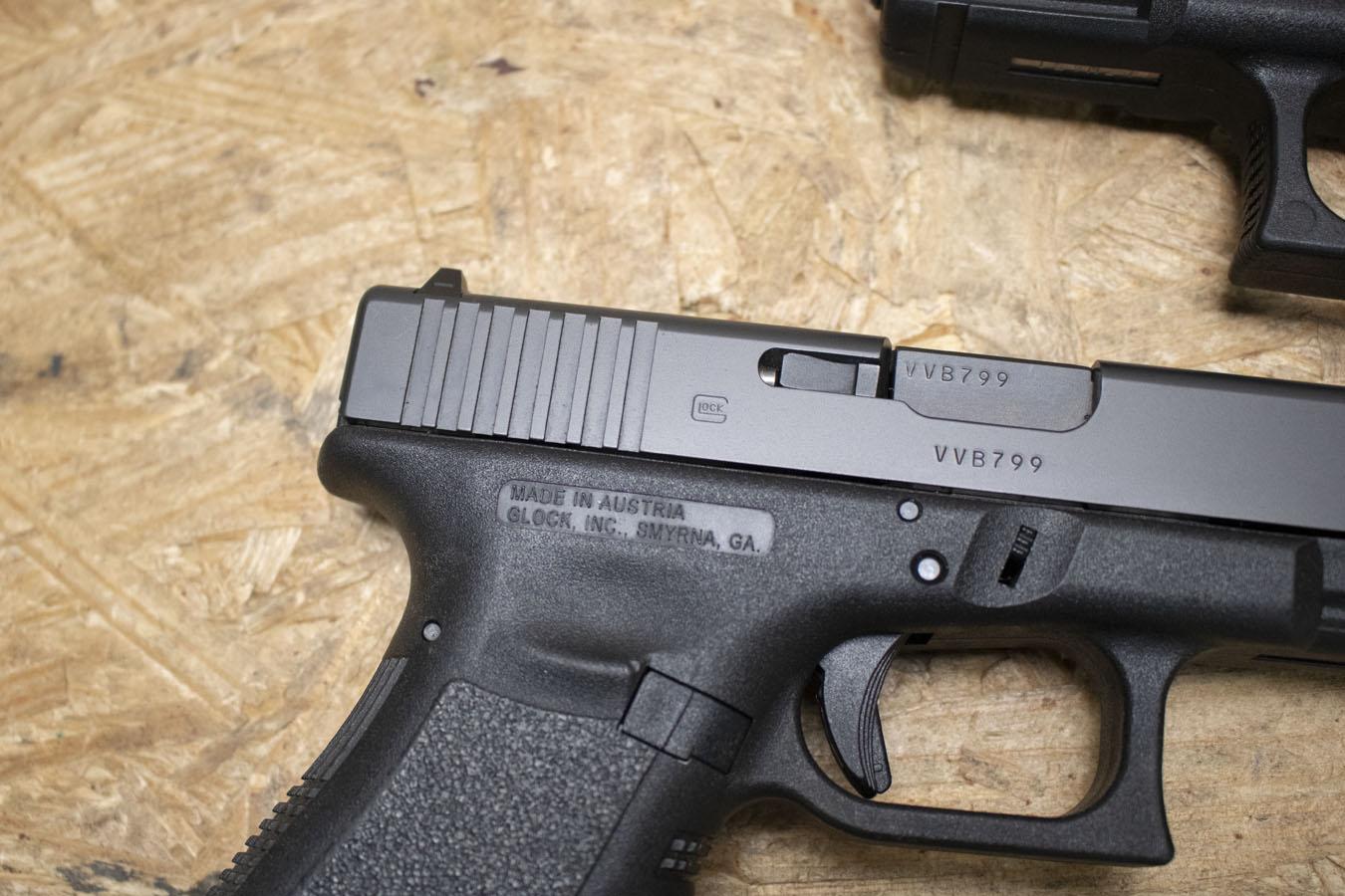 Glock 19 Gen3 9mm Police Trade-In Pistols with Finger Grooved Grip and ...