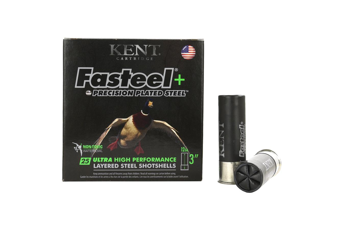 Kent Cartridge K123FSP36-BBX2 12 Gauge 3 Inch Shotshells Fasteel+ 25 ...