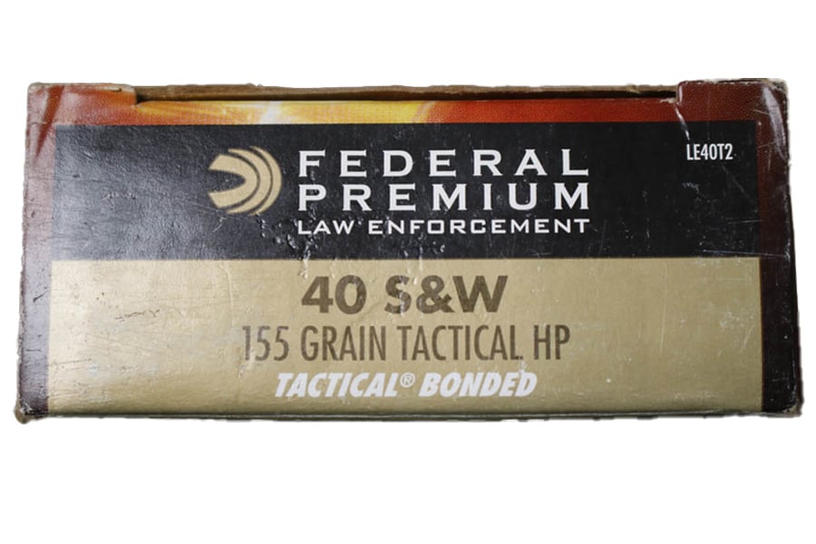 Federal LE40T2 40 S&W 155 Gr Bonded JHP Police Trade Ammo 50/Box ...