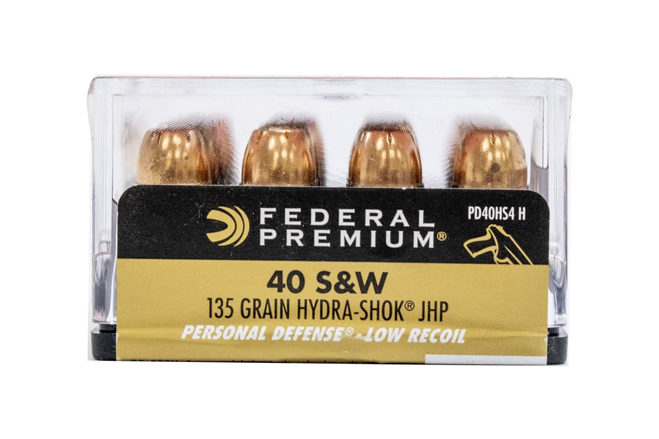 Federal PD40HS4 H 40 S&W 135 gr Hydra-Shok JHP Personal Defense Police ...